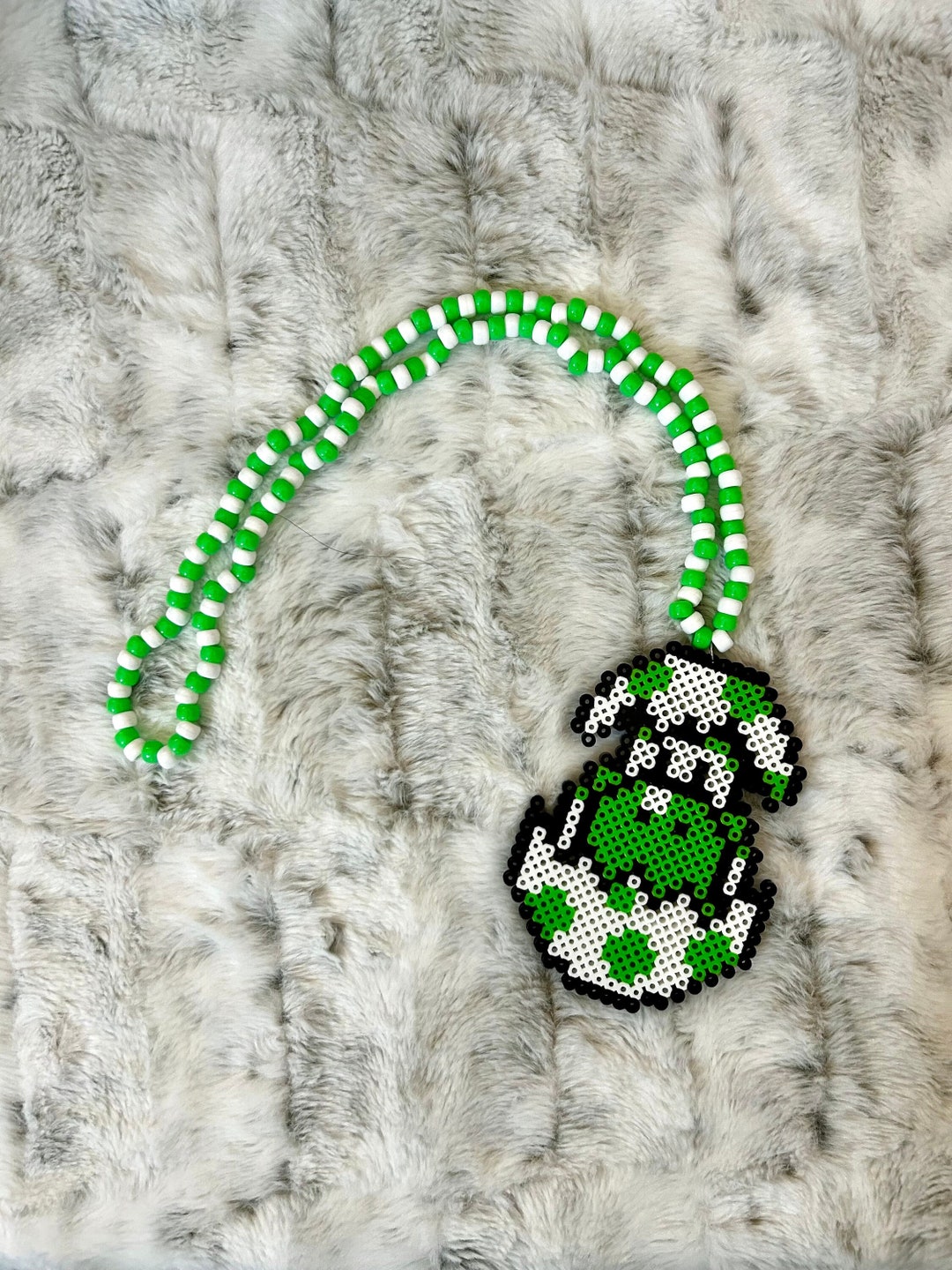 Yoshi Egg Retro Kandi PLUR Perler Rave Necklace EDC, Beyond/nocturnal ...