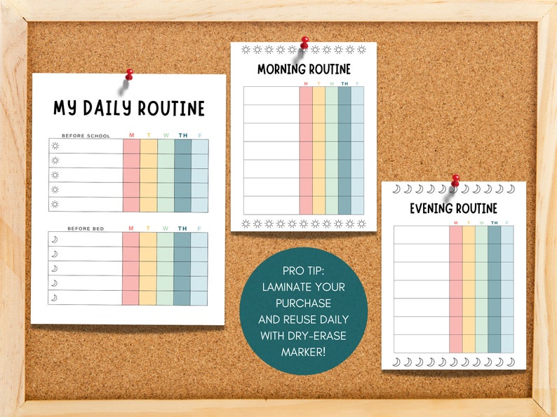 Daily Routine Checklist Morning Routine Evening Routine - Etsy Canada