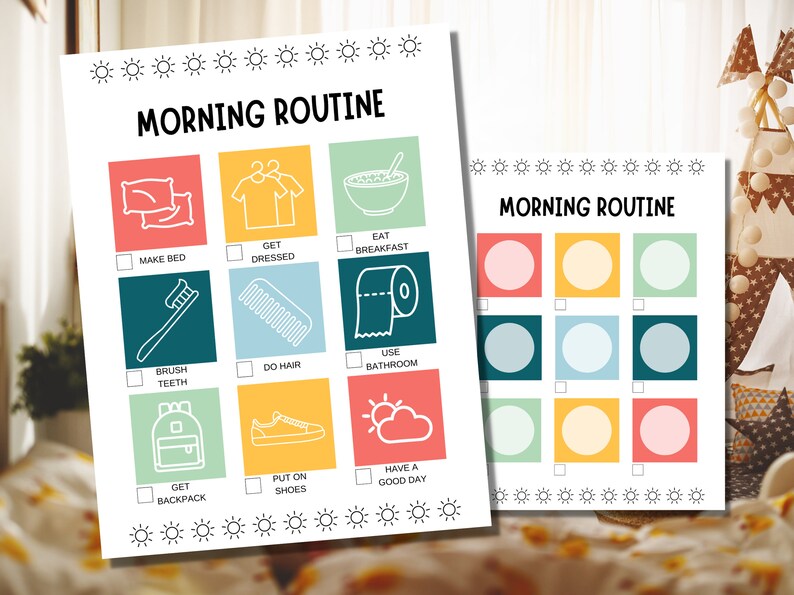 Daily Routine Checklist, Morning Routine, Evening Routine, for Kids ...