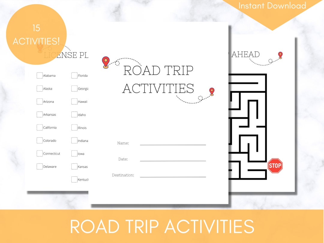 Road Trip Activities, Road Trip Activity Packet for Kids, Travel Games ...