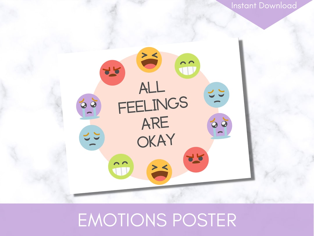 Emotions Poster, Feelings Check-in Chart, Emotional Regulation, Wall ...