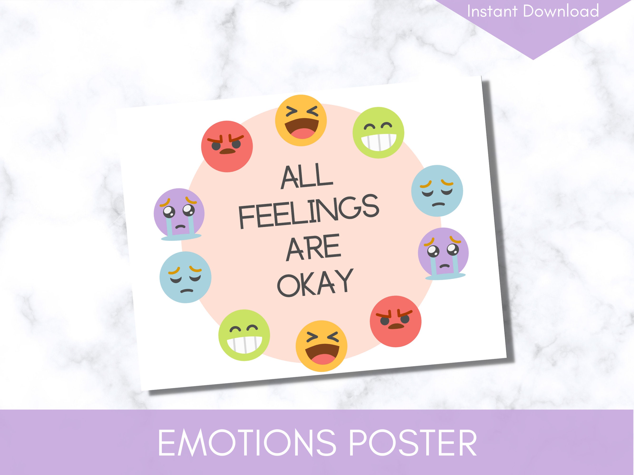 Emotions Poster, Feelings Check-in Chart, Emotional Regulation, Wall ...