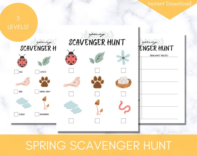 Signs of Spring Scavenger Hunt Activity Printable, Spring Scavenger ...