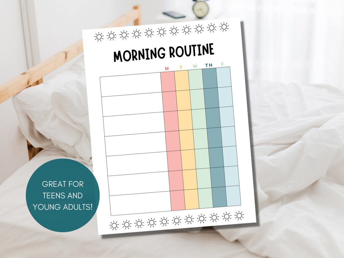 Daily Routine Checklist Morning Routine Evening Routine - Etsy Canada