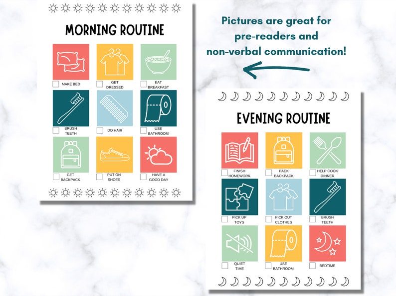 Daily Routine Checklist, Morning Routine, Evening Routine, for Kids ...