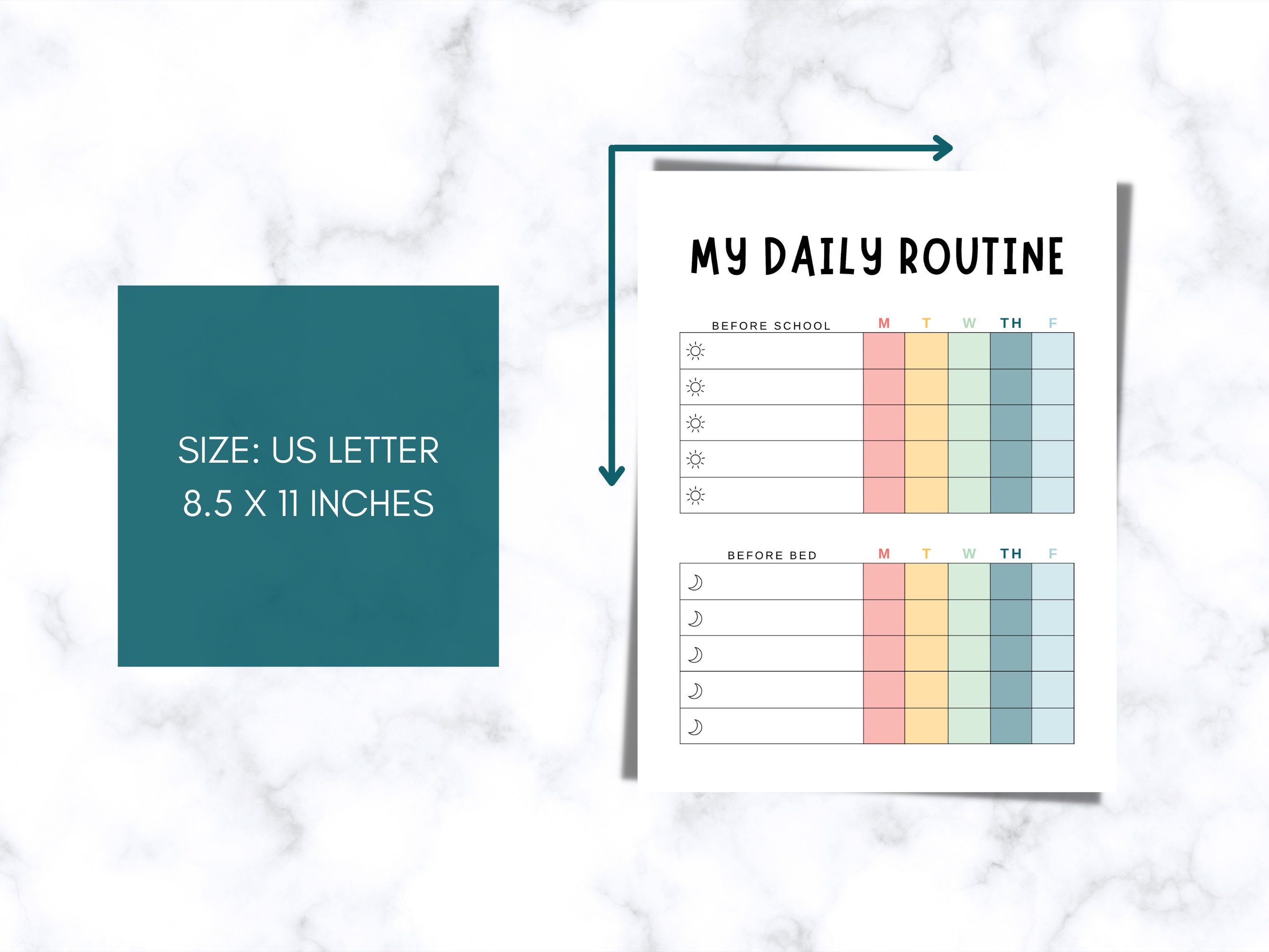 Daily Routine Checklist Morning Routine Evening Routine - Etsy Canada