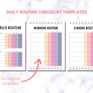 Daily Routine Checklist, Morning Routine, Evening Routine, Daily ...