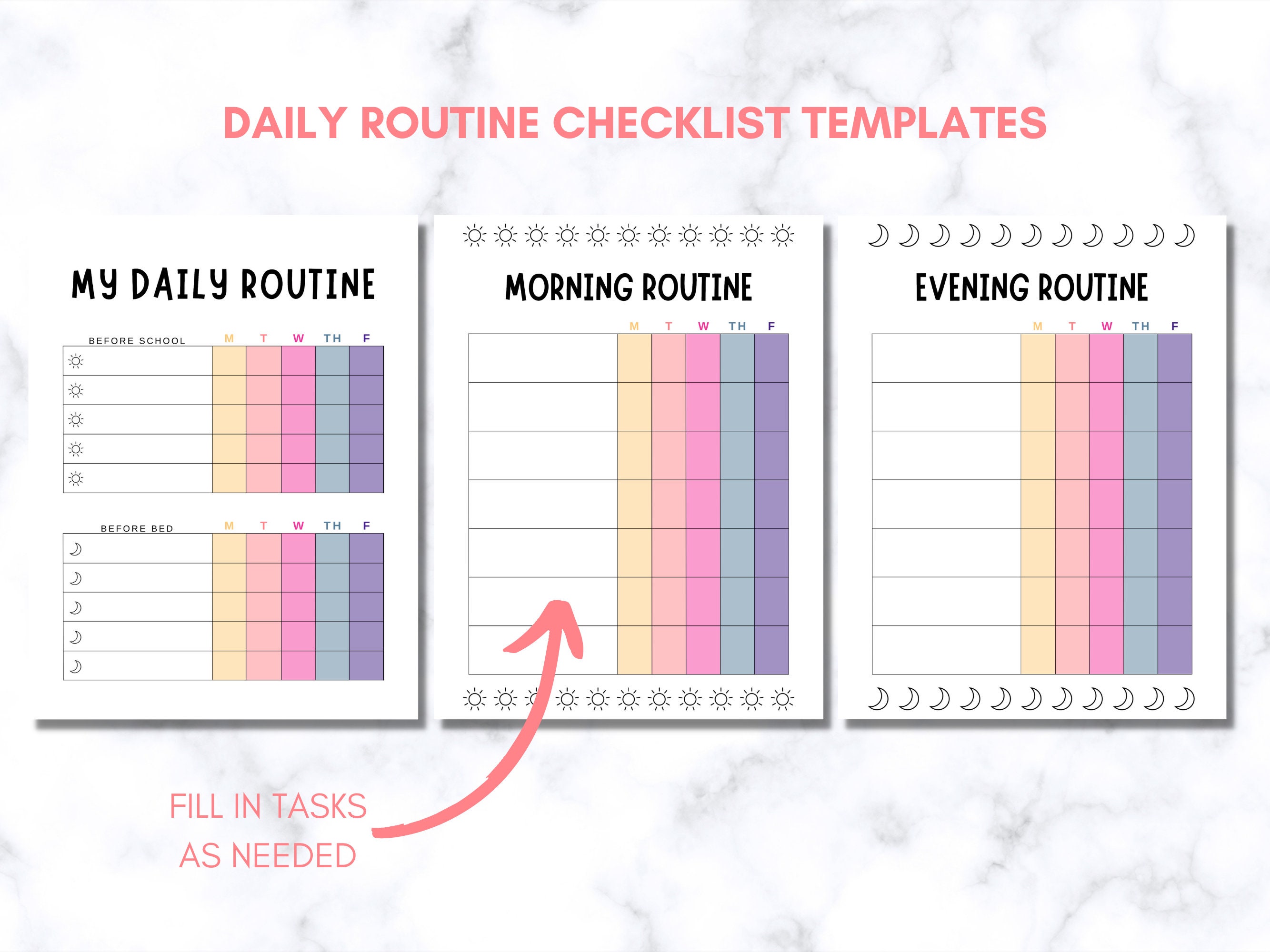 Daily Routine Checklist, Morning Routine, Evening Routine, Daily ...