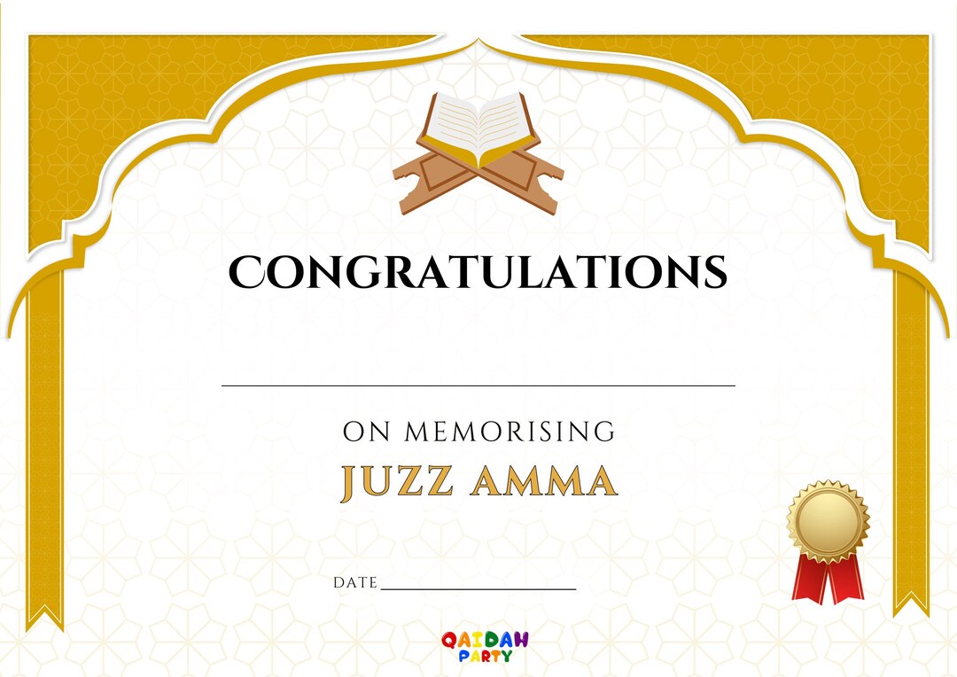 Juzz Amma Certificate - Etsy