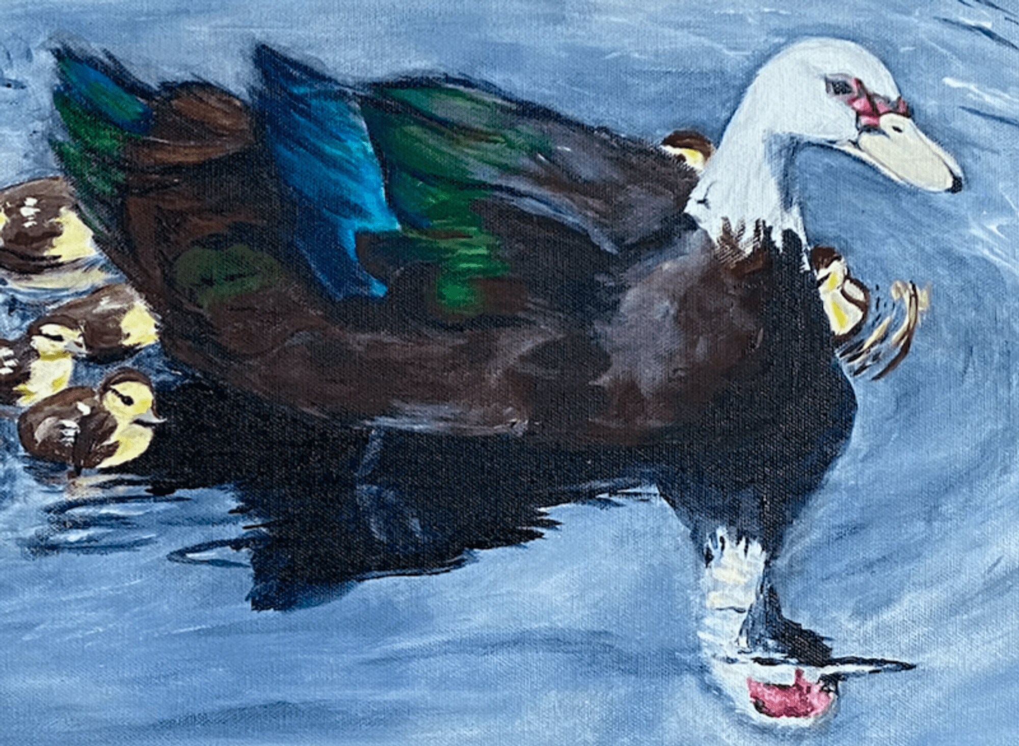 Art & Collectibles Acrylic Muscovy Duck - en plein air Original Acrylic ...