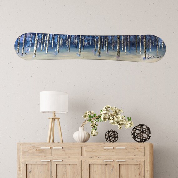 Snowboard Decor on Upcycled Snowboard Handpainted With - Etsy