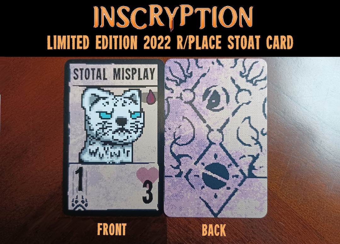 Limited Edition Inscryption Stoat Card From the 2022 R/place - Etsy ...