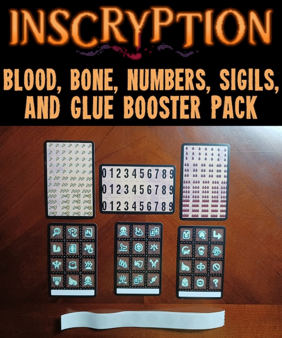 Inscryption Blood Bone Numbers Sigils and Glue Booster - Etsy UK