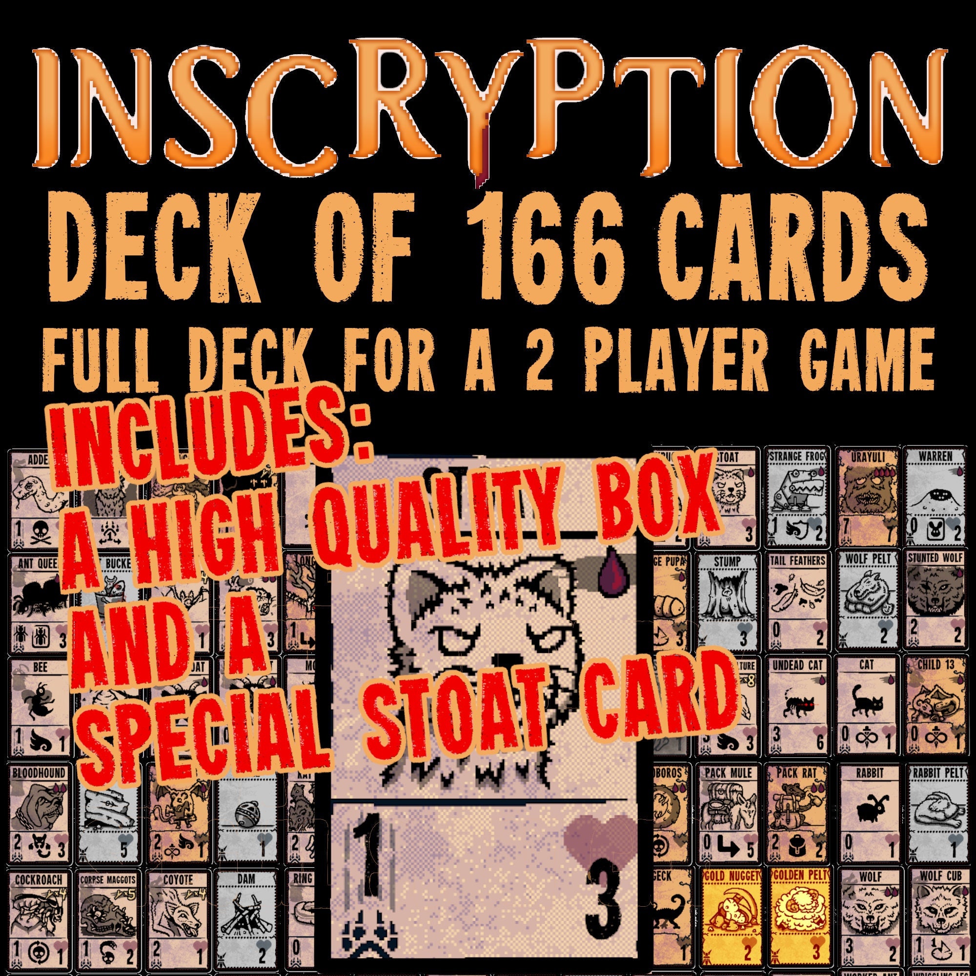 Inscryption Card Game Plus Box and R/place Stoat Card - Etsy UK