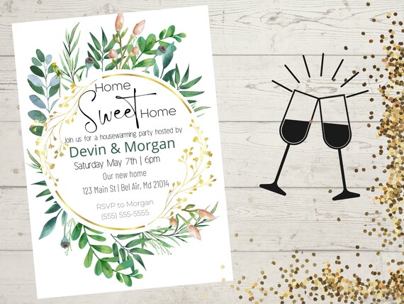 Editable House Warming Home Sweet Home Invite Invitation | Etsy