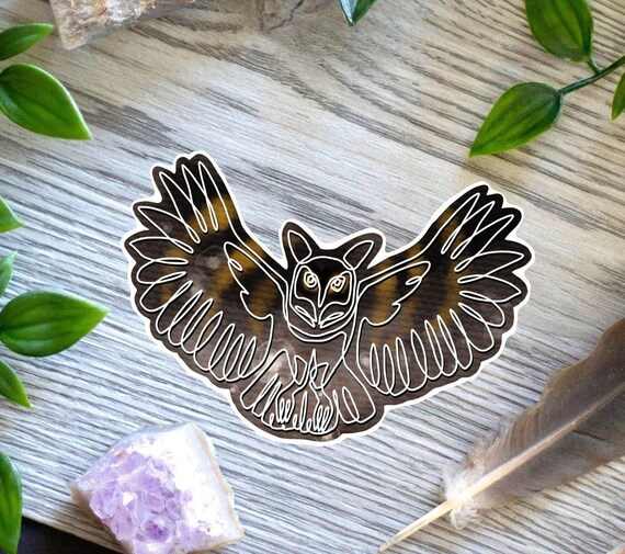 Flying Great Horned Owl Vinyl Sticker Bird Animal Sticker - Etsy