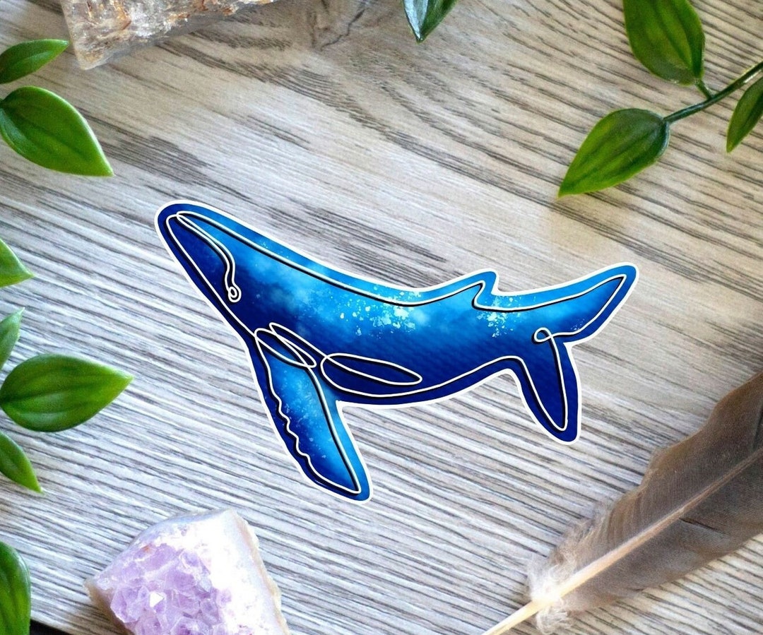 Humpback Whale Vinyl Sticker Blue Whale Animal Sticker, Glossy ...
