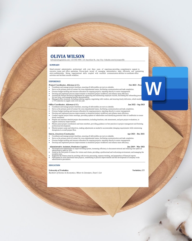 Classic ATS Friendly Professional Resume Template | Instant Digital ...