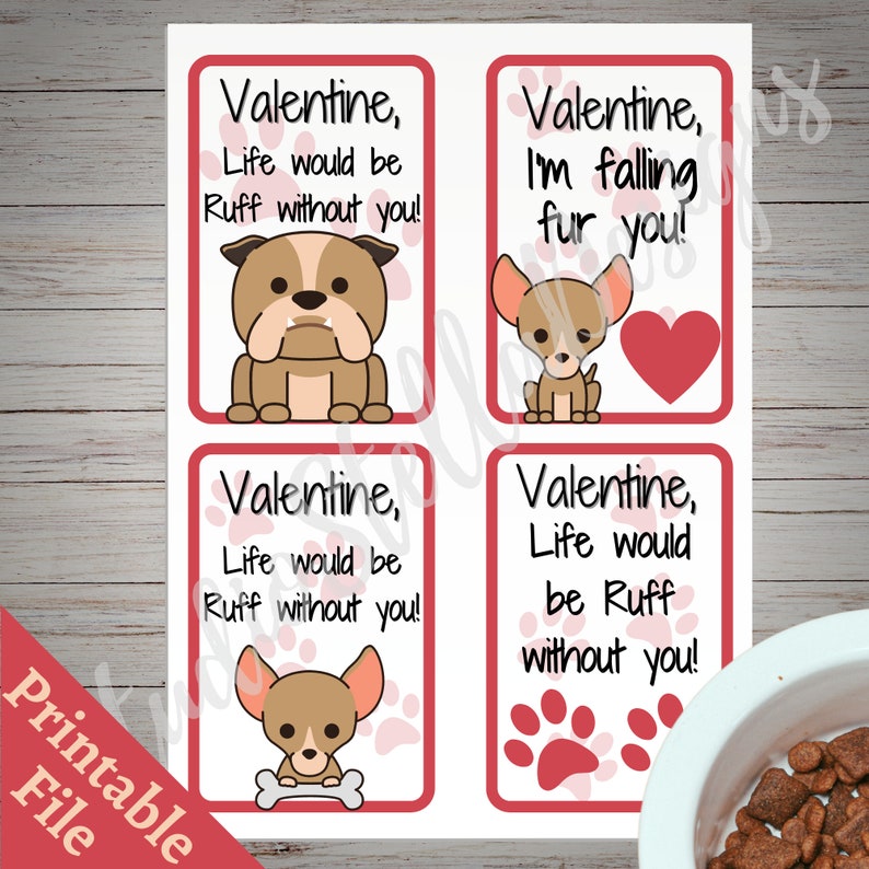Puppy Love PRINTABLE Valentine's Day Cards - Etsy