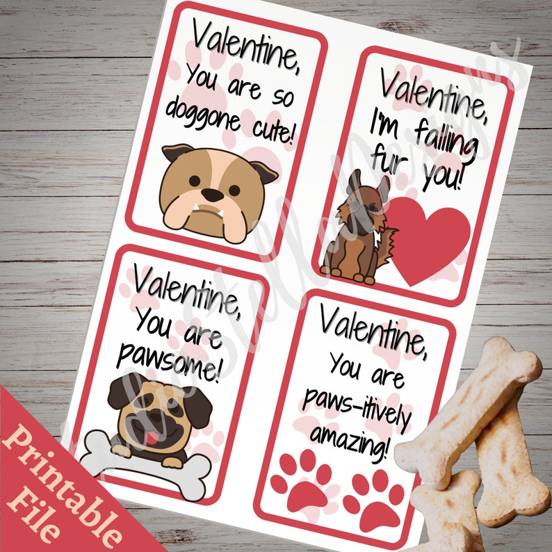 Puppy Love PRINTABLE Valentine's Day Cards - Etsy