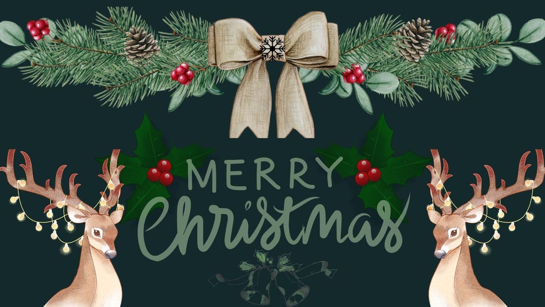 Merry Christmas Digital Wallpaper - Etsy