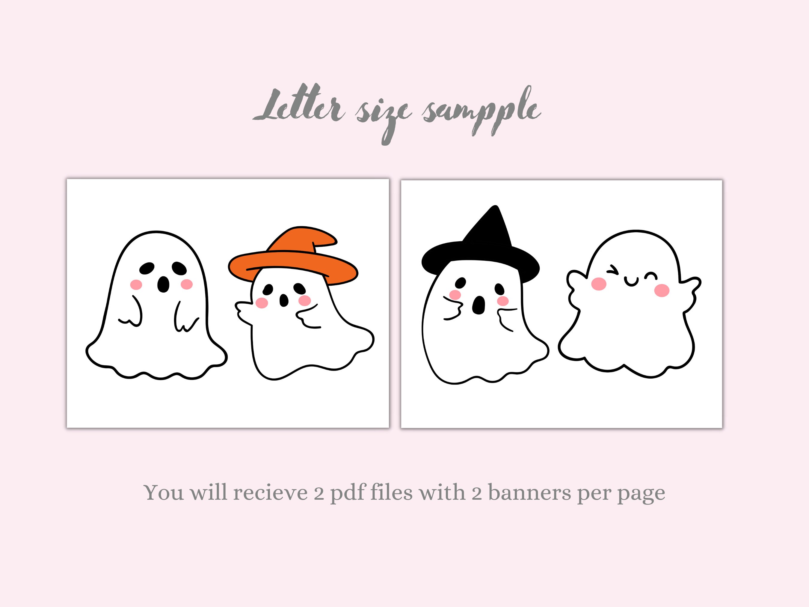 Halloween Ghost Garland, Ghost Banner, DIY Halloween Decor, Printable ...