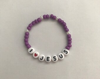 I Love Jesus Bracelet for Women Beaded Bracelets for Women Christian ...