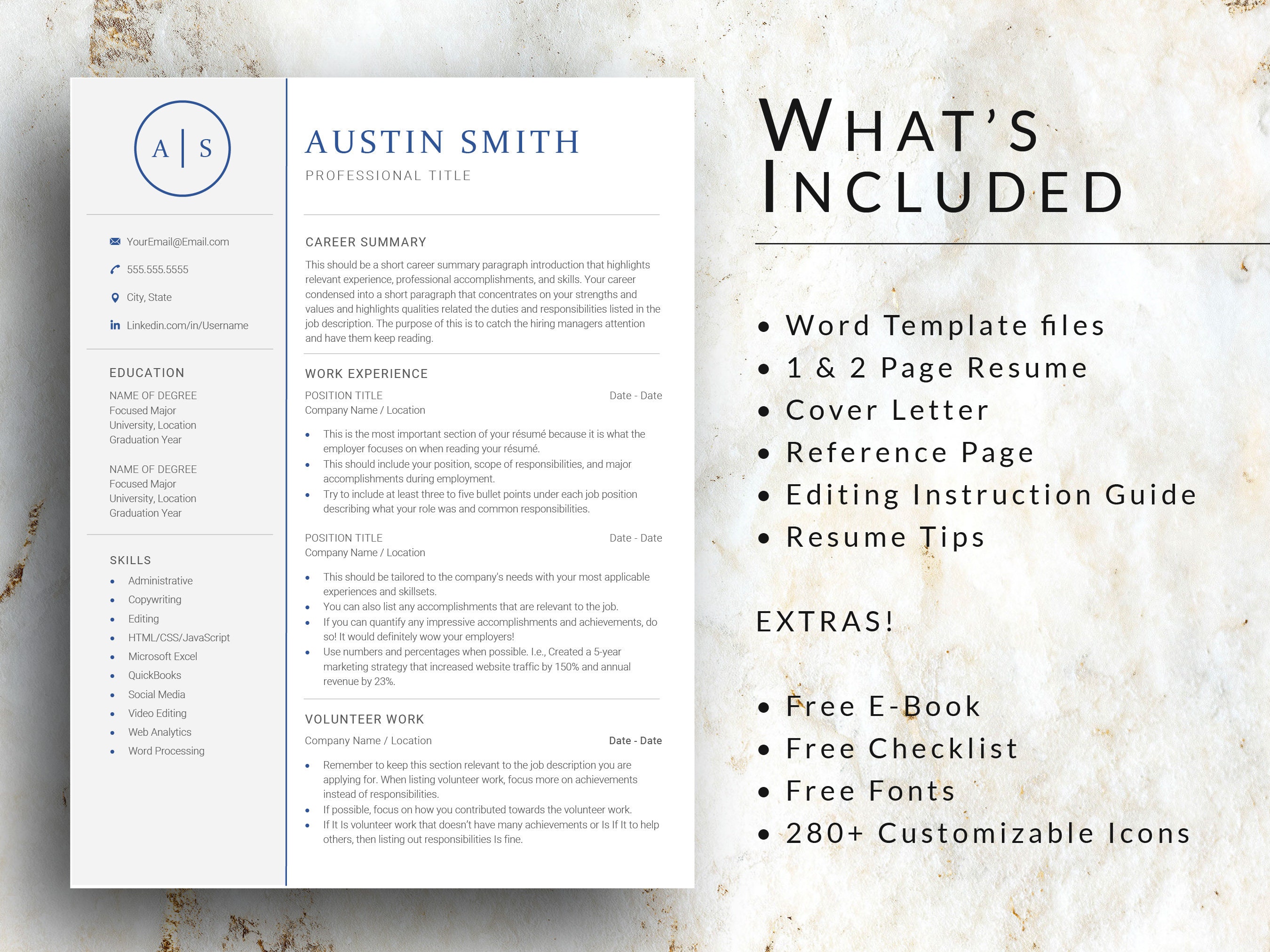 Modern Resume Template 2023 Elegant Professional Resume Template for ...