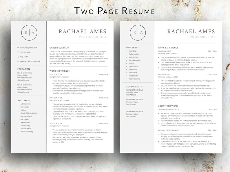 Modern Resume Template 2025 | Elegant Professional Resume Template for ...