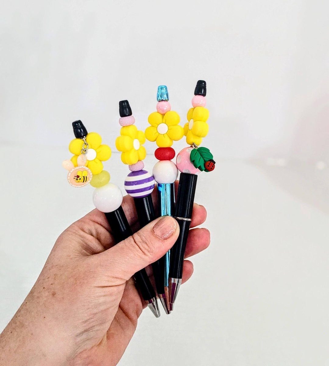 Set of Four Flower Pens - Etsy