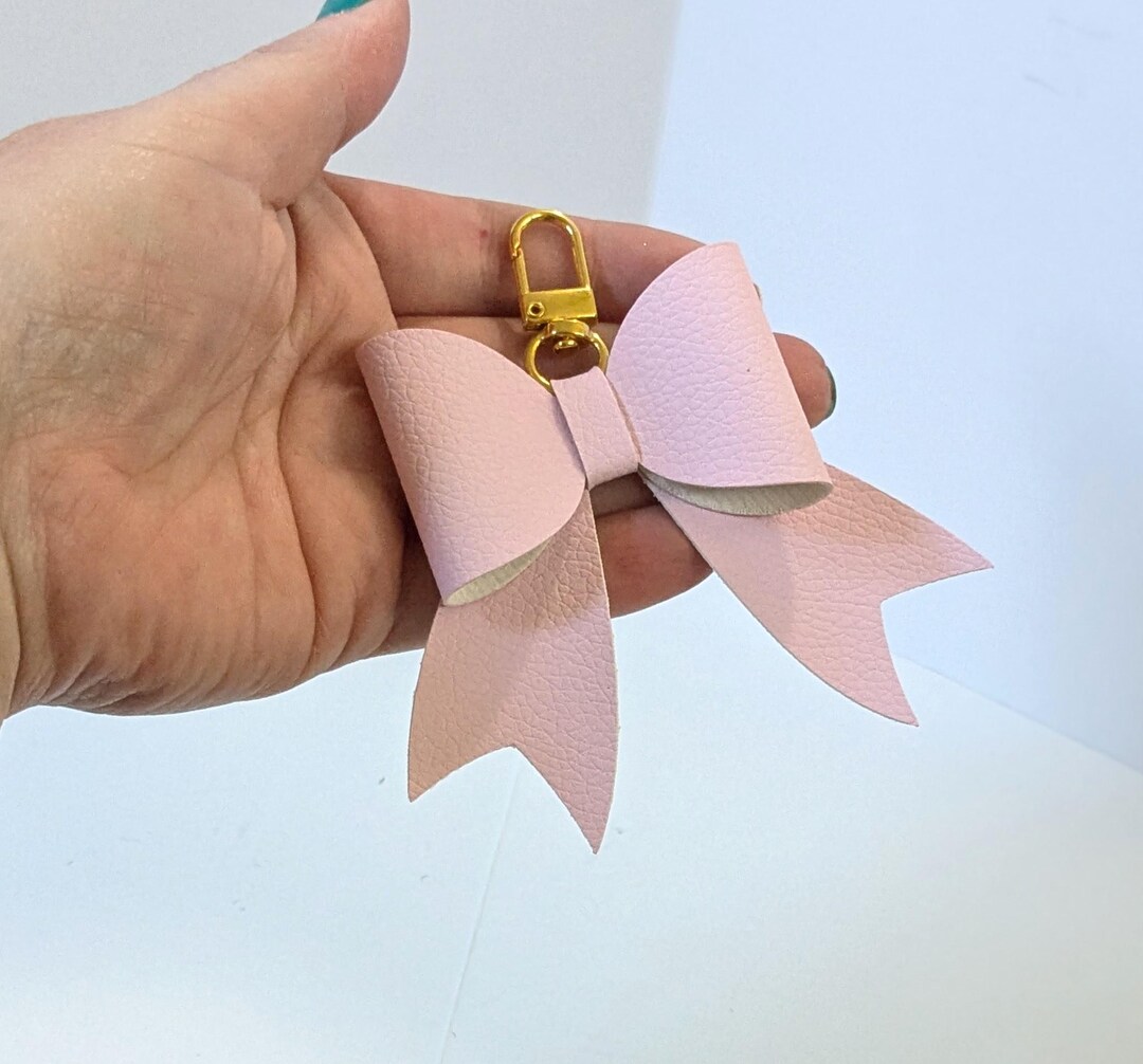 Pink Bow Purse Charm, Vegan Leather - Etsy