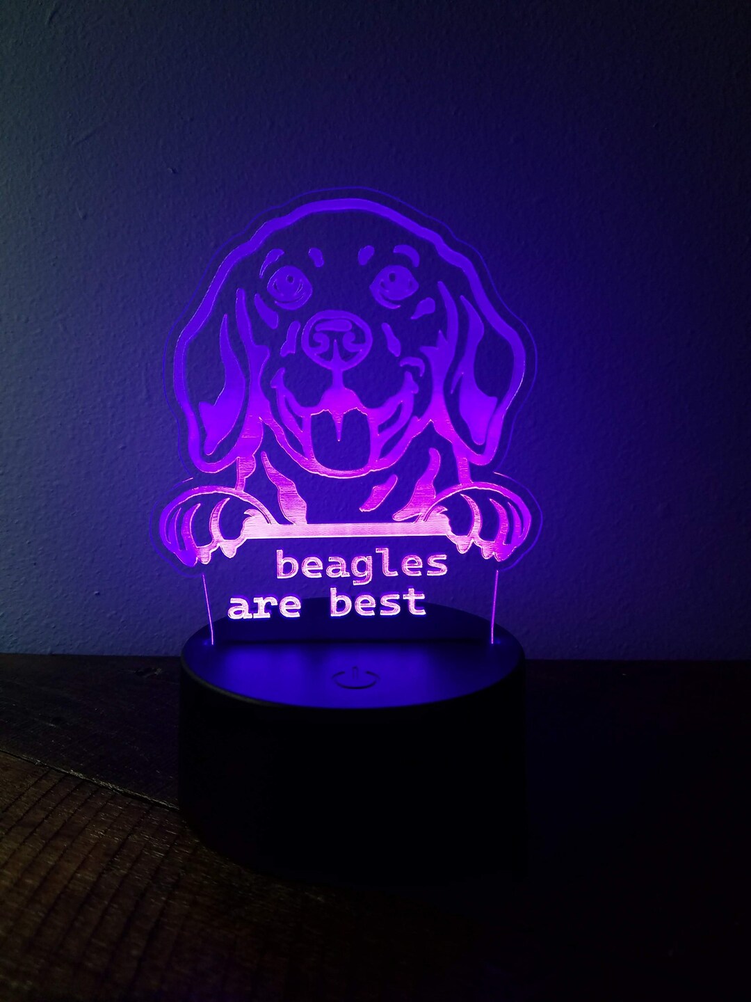 Beagle Dog Personalized Acrylic Night Light / Sign, Multicolored Led ...