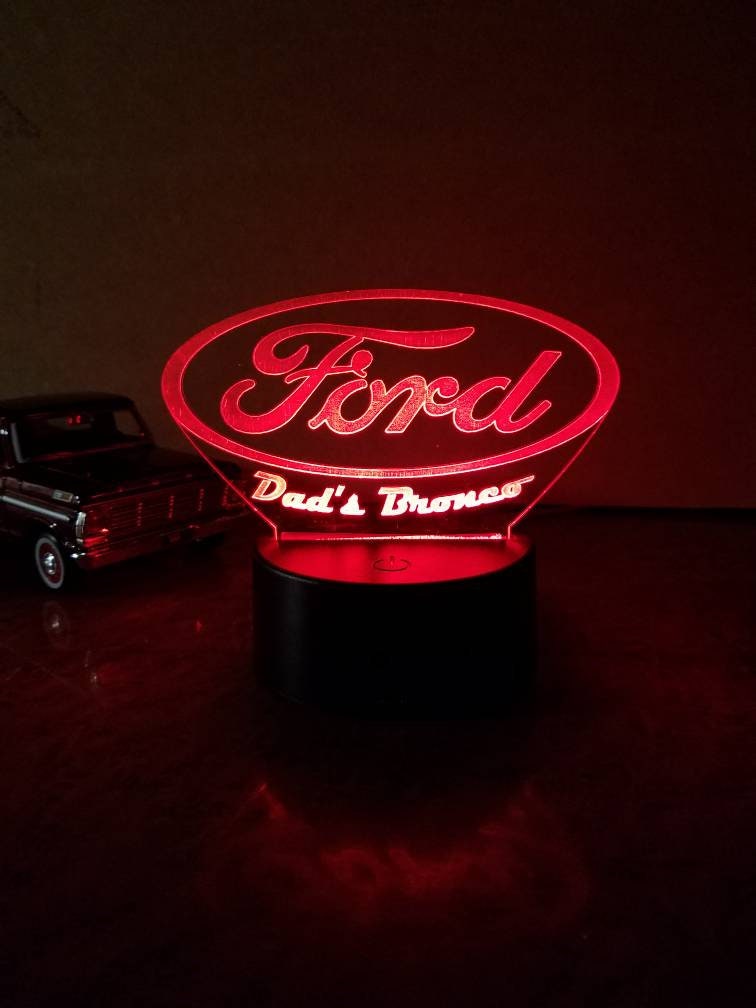 Personalized Ford Acrylic Night Light / Sign, Multi Colored Led Light ...