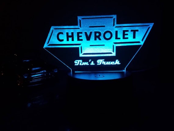 Personalized Chevrolet Acrylic Night Light / Sign Multi - Etsy