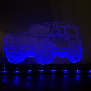 Ford Bronco Sign, LED Edge Lit Acrylic Accent Light, Decoration. - Etsy