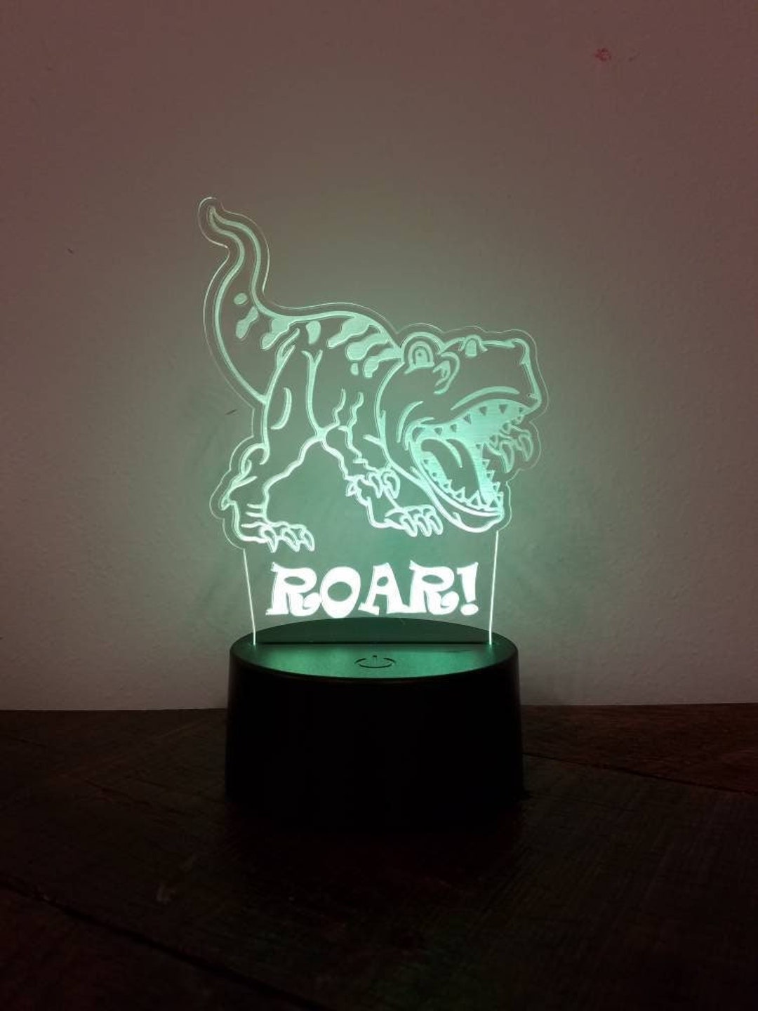 Personalized T-rex Dinosaur Nightlight! Acrylic LED, Multicolor With ...