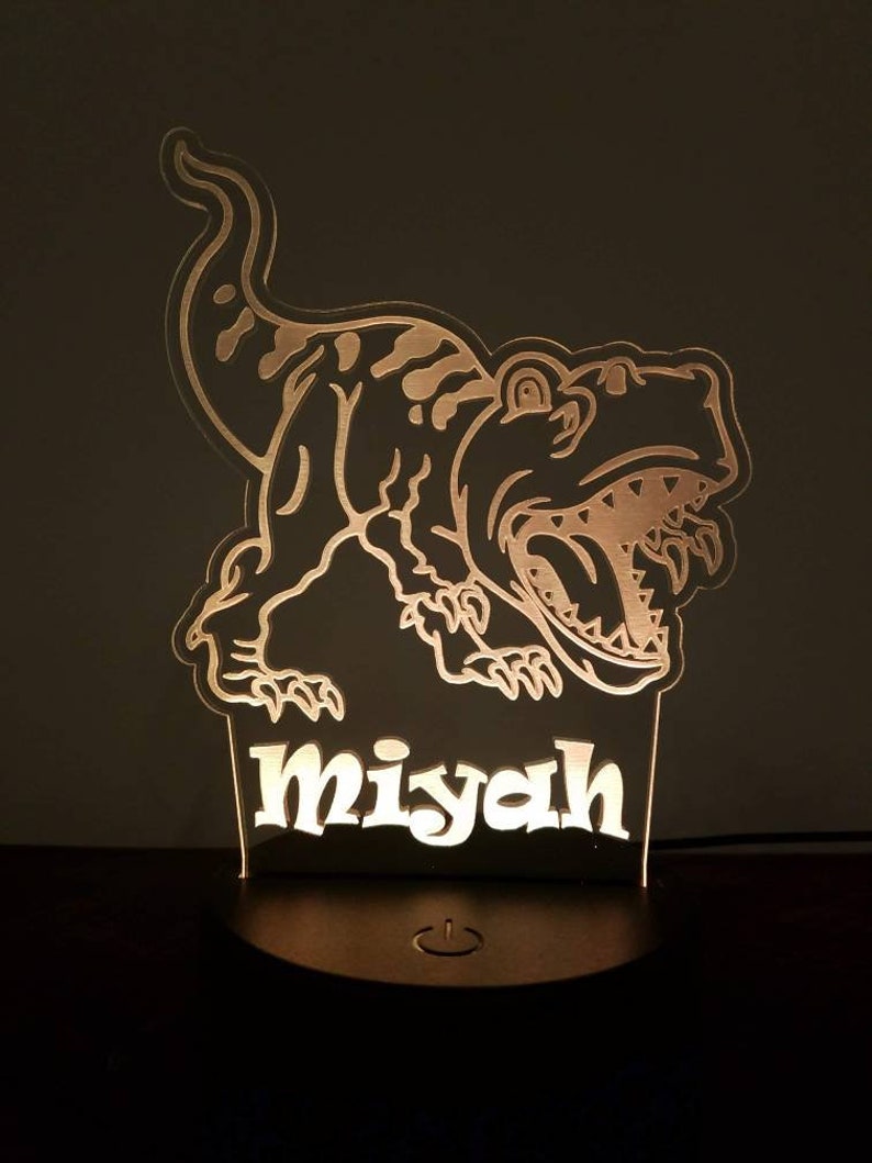 Personalized T-rex Dinosaur Nightlight Acrylic LED - Etsy