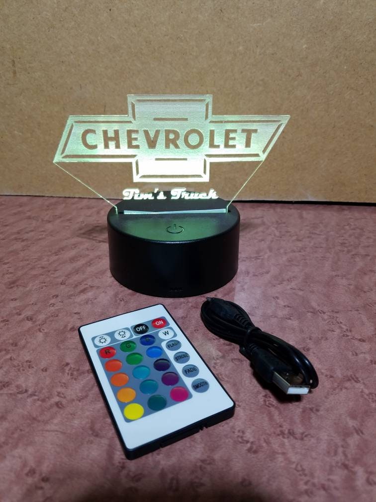 Personalized Chevrolet Acrylic Night Light / Sign Multi - Etsy