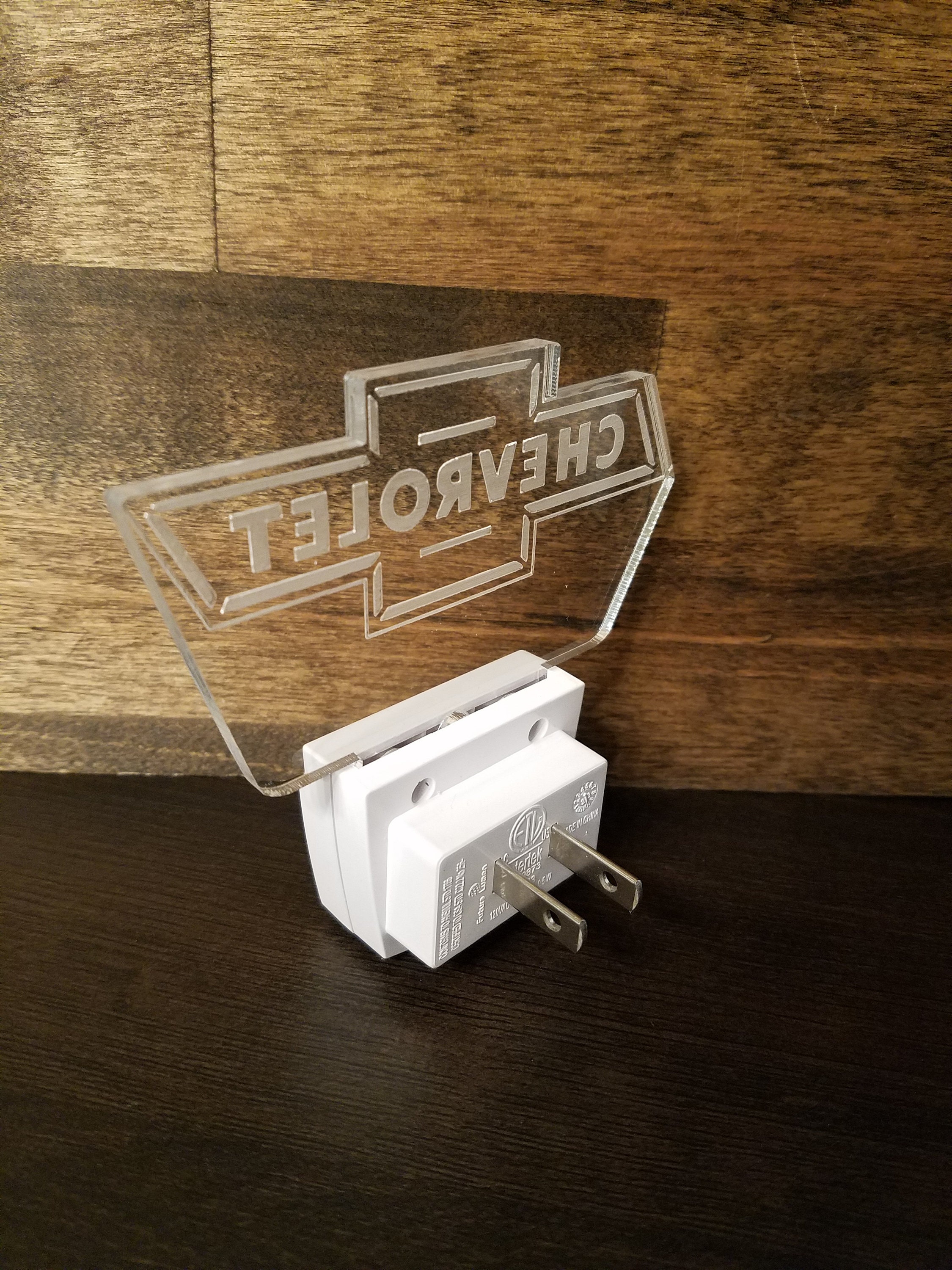 Personalized Chevrolet Nightlight - Wall Outlet Plug in - Automatic ...