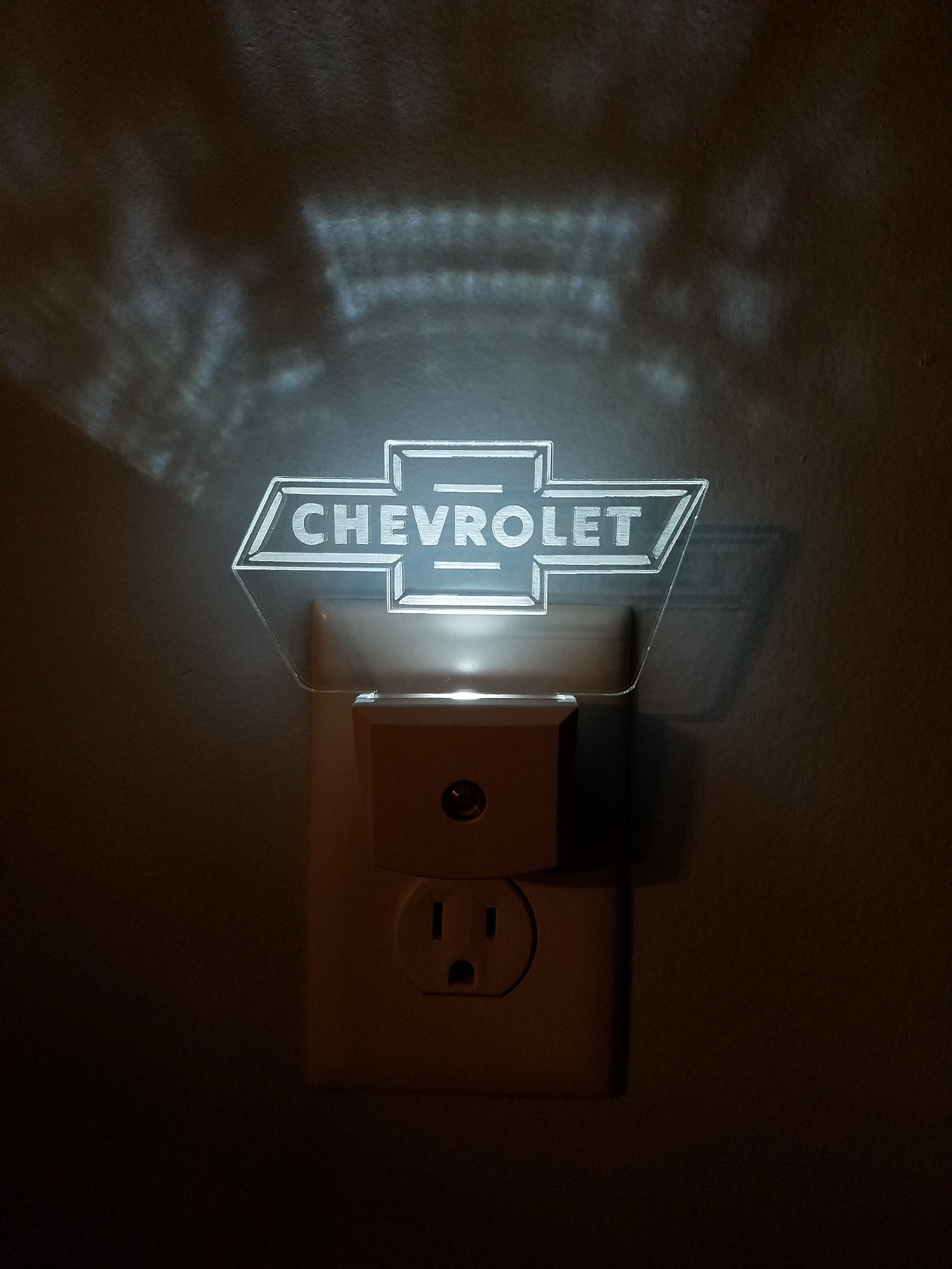 Personalized Chevrolet Nightlight - Wall Outlet Plug in - Automatic ...