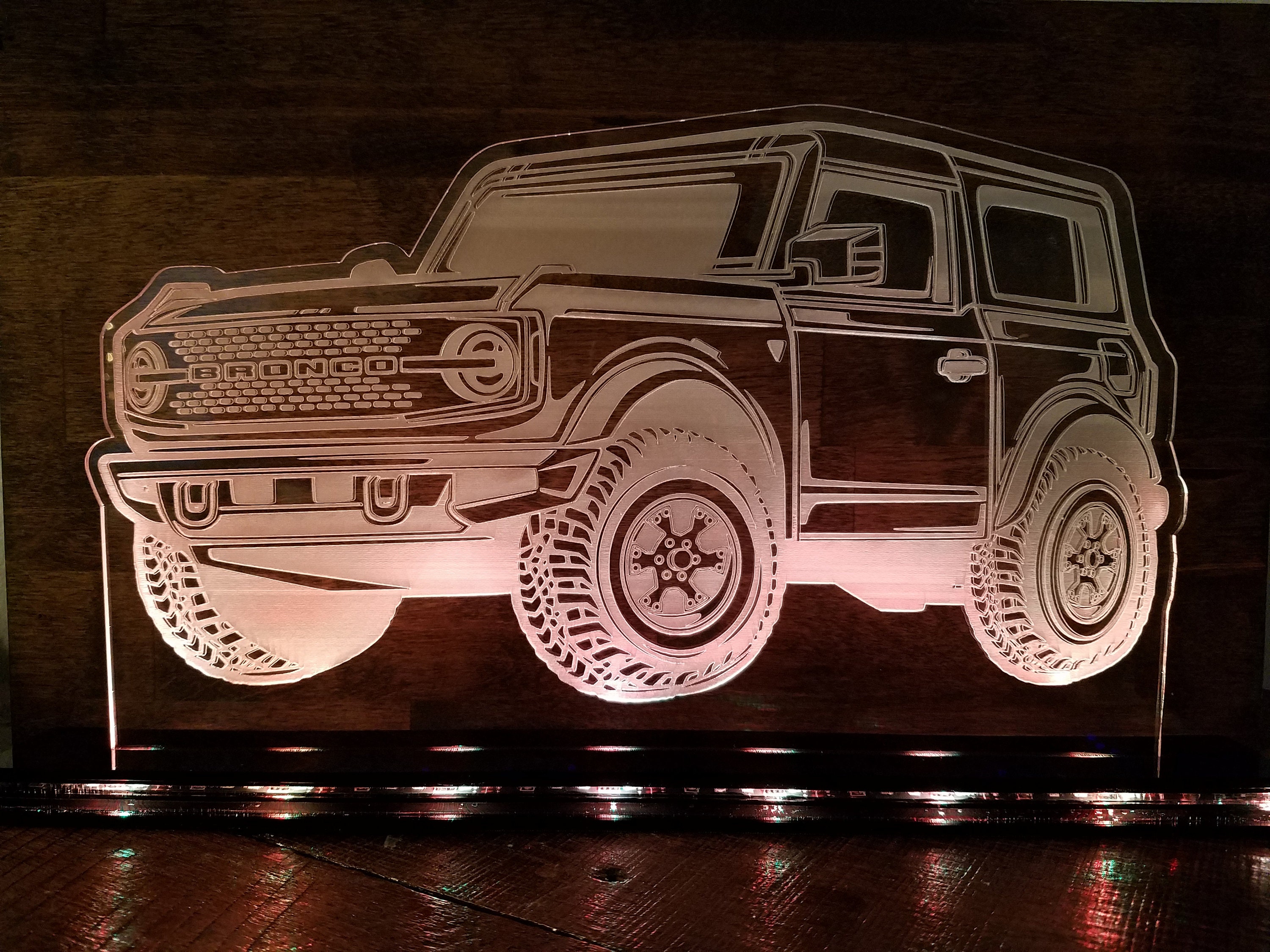 Ford Bronco Sign LED Edge Lit Acrylic Accent Light - Etsy