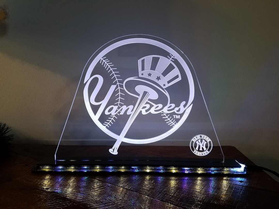 New York Yankees Baseball Sign, LED Edge Lit Acrylic Accent Light ...