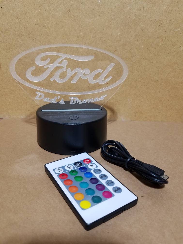 Personalized Ford Acrylic Night Light / Sign, Multi Colored Led Light ...