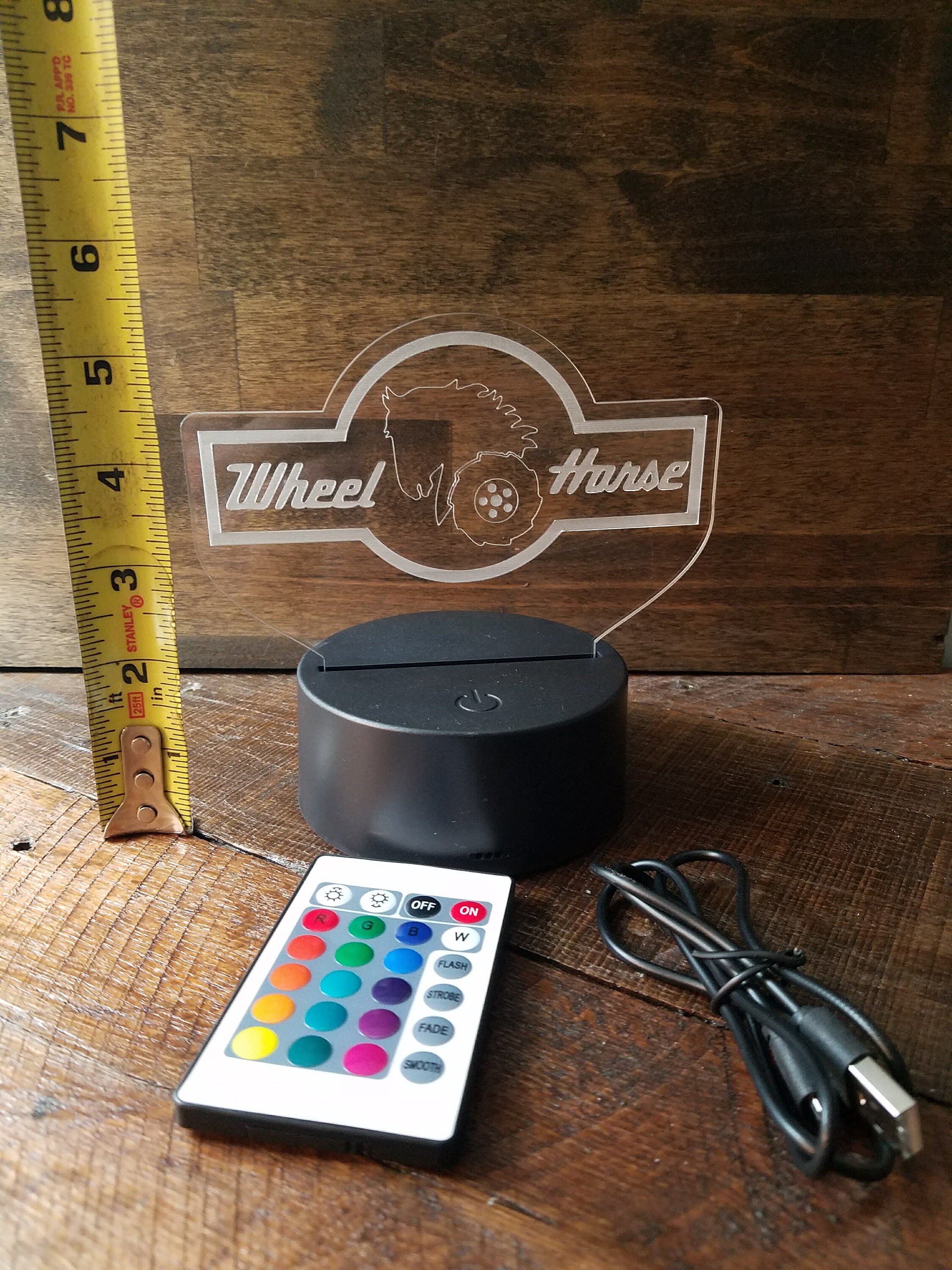 Wheel Horse Acrylic Night Light / Sign, Multi Colored Led Light for ...