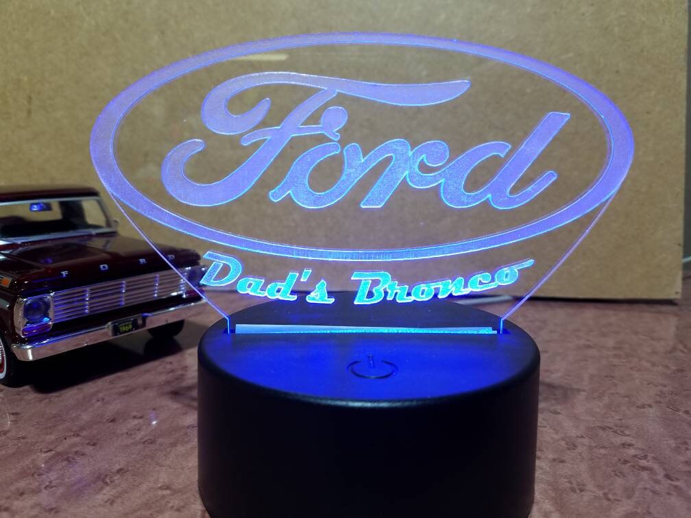 Personalized Ford Acrylic Night Light / Sign, Multi Colored Led Light ...