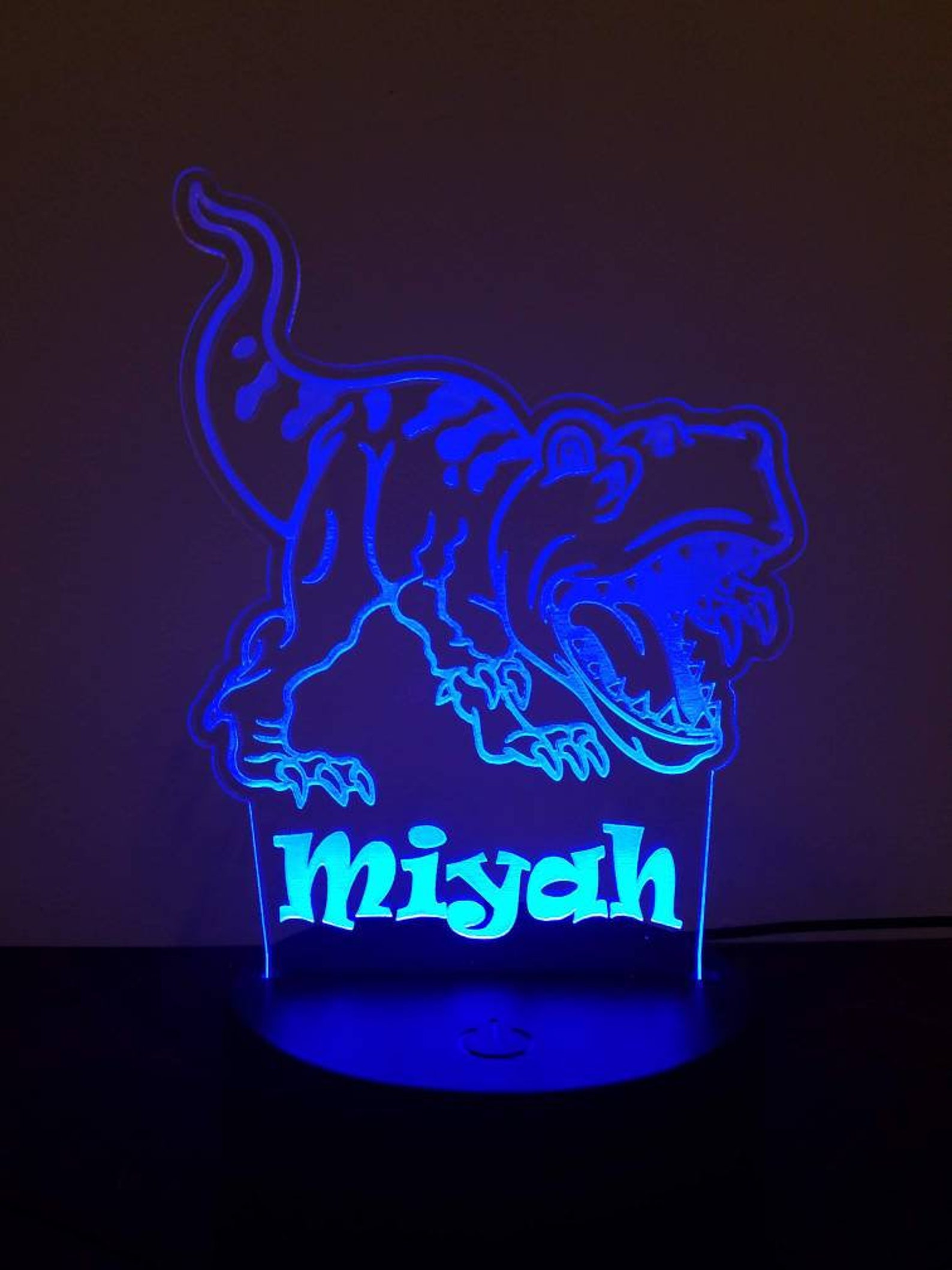 Personalized T-rex Dinosaur Nightlight Acrylic LED - Etsy