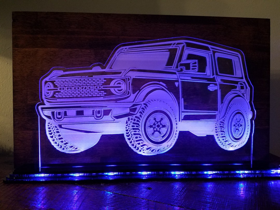 Ford Bronco Sign, LED Edge Lit Acrylic Accent Light, Decoration. - Etsy