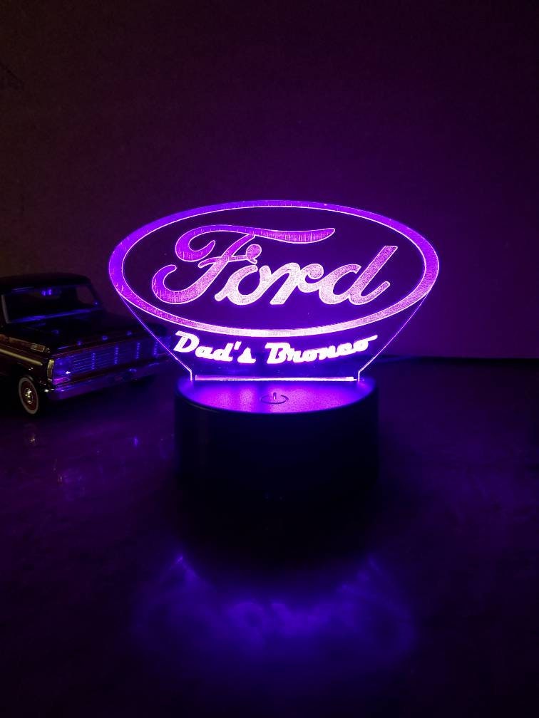 Personalized Ford Acrylic Night Light / Sign, Multi Colored Led Light ...