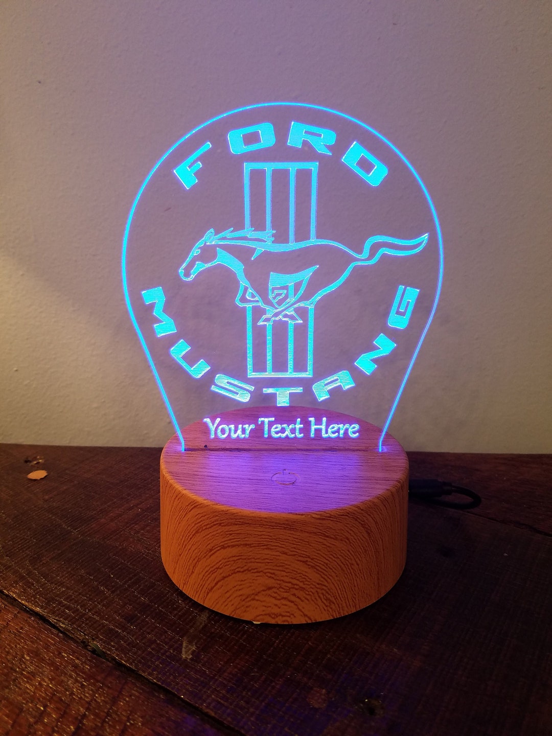 Ford Mustang LED Sign, Multi-colored Acrylic Night Light - Etsy