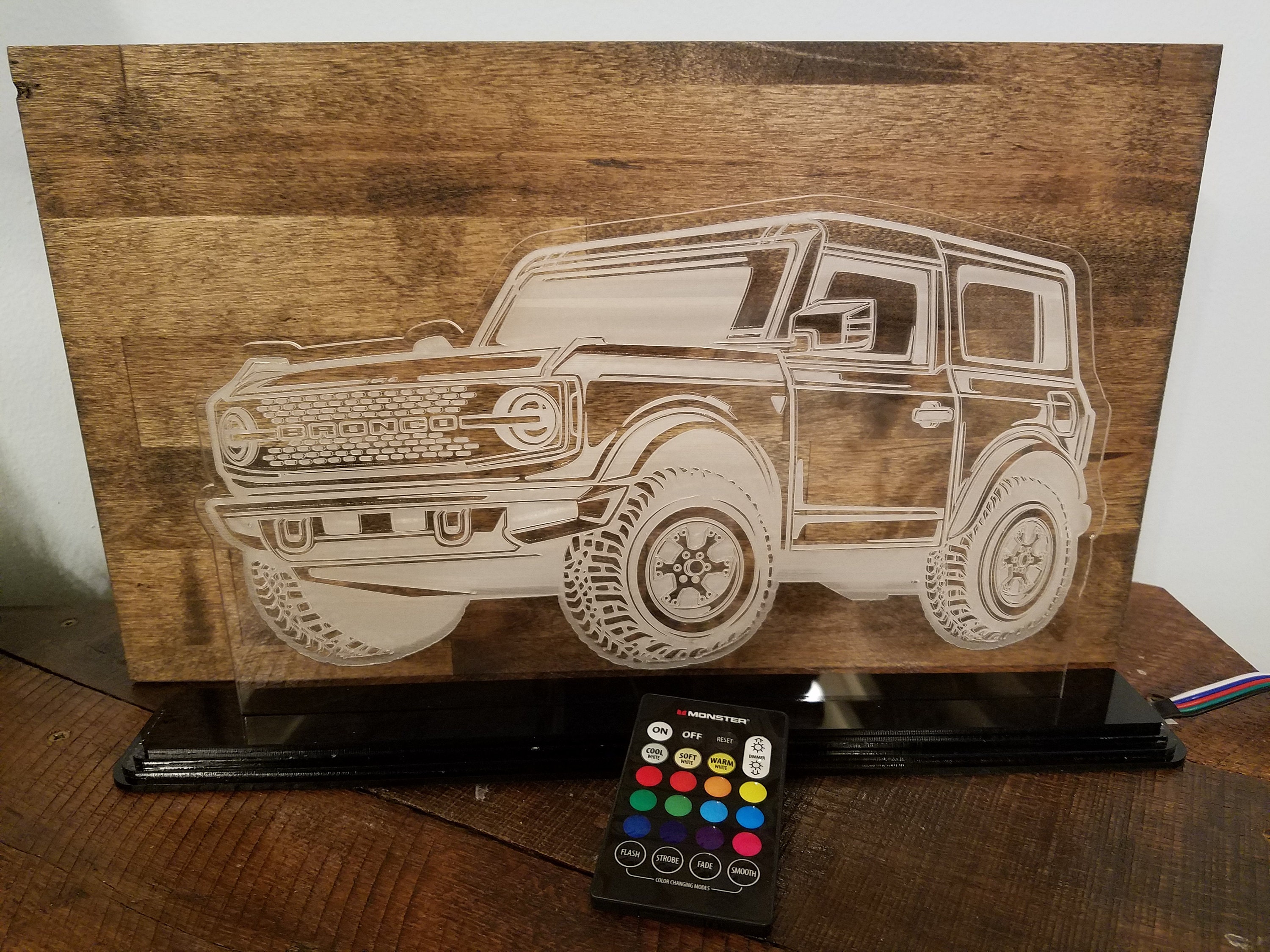 Ford Bronco Sign LED Edge Lit Acrylic Accent Light - Etsy